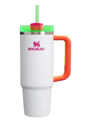 STANLEY The Spring Fling Collection Flowstate Quencher 30oz Tumbler White Neon