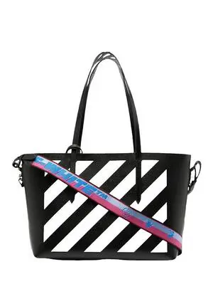 Off-White Diagonal Stripes Binder Shoulder Bag - Black