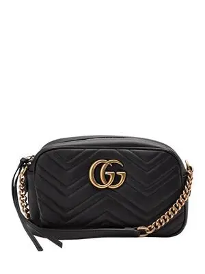 Gucci Gg Marmont Camera Bag Matelasse Small - Black