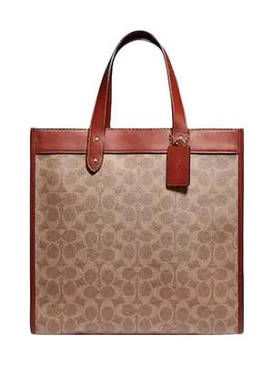 COACH Tote In Signature Canvas With Horse And Carriage Print - Brass/tan Truffle Rust