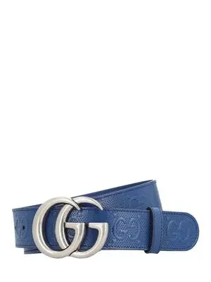 Gucci Gucci GG Marmont Wide Belt Navy/silver