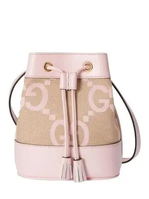 Gucci Ophidia Jumbo Gg Mini Bucket Bag - Camel/light Pink