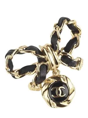 Chanel Metal Brooch Ab8742 - Gold/black