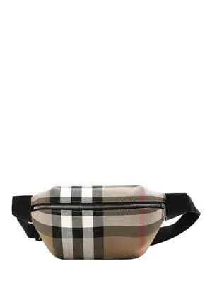 Burberry Check Canvas Bumbag - Taupe Brown