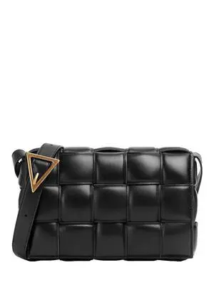 Bottega Veneta Padded Intreccio Cassette Crossbody Bag - Black