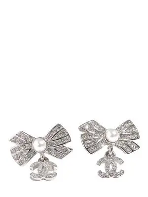 Chanel Bow Tie Earring - Silver (ab8004)