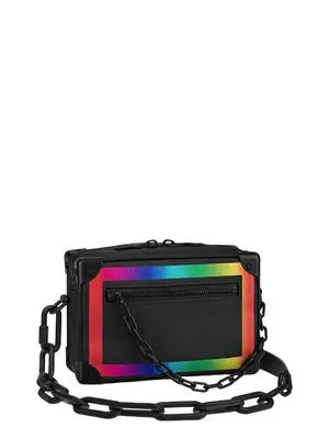 LOUIS VUITTON Soft Trunk Taiga Mini - Black/rainbow