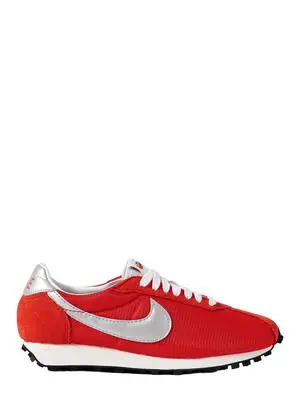 Nike Ld-1000 Leather And Brushed Suede-trimmed Mesh Sneakers - Red