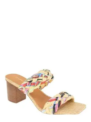 Andre Assous André Assous Drew Raffia Sandals Natural Multi