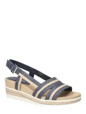 EASY WORKS BY EASY STREET EASY STREET Mel Espadrille Slingback Platform Wedge Sandal
