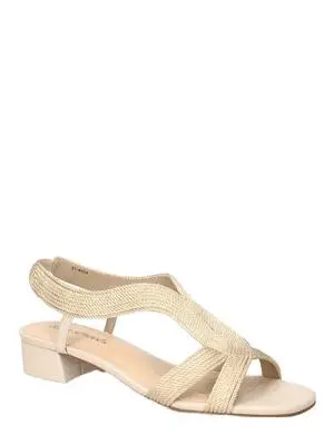 EASY WORKS BY EASY STREET Festival Block Heel Slingback Sandal - Beige Woven