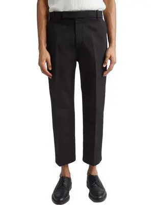 Thom Browne Cotton Twill Cropped Chinos - Black