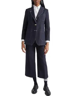 THOM BROWNE Thom Browne Topstitched Longline Blazer