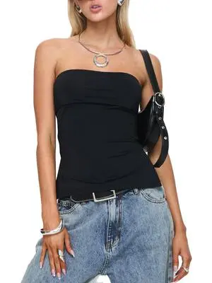 Princess Polly Strutter Foldover Strapless Top - Black