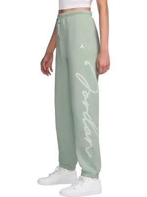 JORDAN Jordan Brooklyn Fleece Rhinestone Logo Sweatpants Seafoam/ Sail