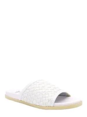 AMALFI BY RANGONI Amalfi By Rangoni Barca Leather Slide Sandal Bianco Stuoia Dama
