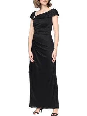 Alex Evenings Alex Evenings Embellished L-Neck Gown Black
