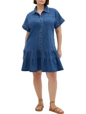 CITY CHIC City Chic Layla Denim Shirt Dress