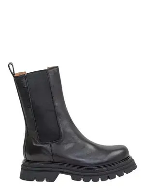 ENNEQUADRO Leather Chelsea Boots - Black