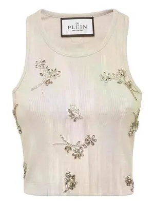 Philipp Plein Flowers Tank Top - Neutrals