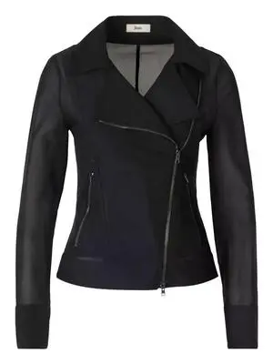 Herno Zip-up Biker Jacket - Black