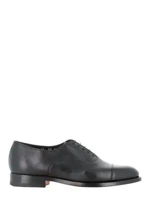 Santoni Leather Oxford Shoes - Black