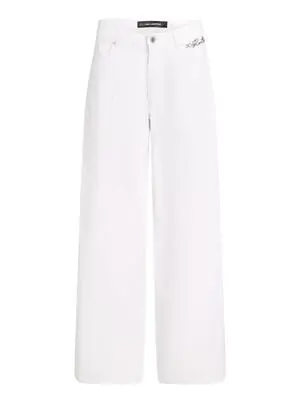 KARL LAGERFELD Karl Lagerfeld Mid-Rise Wide-Leg Jeans