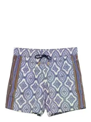Etro Geometric-print Swim Shorts - Blue