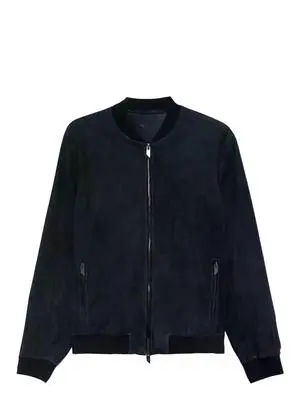 SALVATORE SANTORO Suede Bomber Jacket - Blue