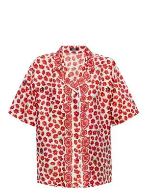 Versace Strawberry Garden Silk Shirt - White