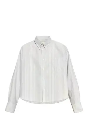 Ami Striped Cotton Shirt - White