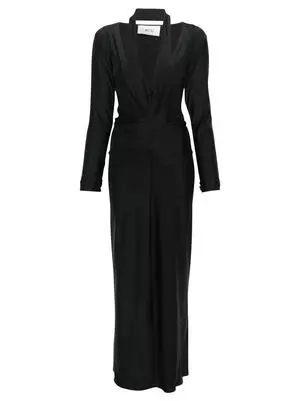 ATU BODY COUTURE V-neck Maxi Dress - Black