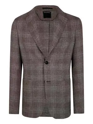 Zegna Check-pattern Blazer - Brown