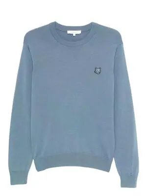 Maison Kitsuné Fox Head-patch Sweater - Blue