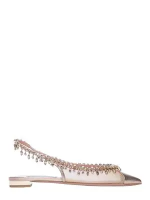 AQUAZZURA Temptation Crystal Ballerinas - Pink