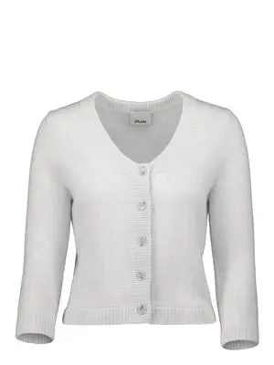 ALLUDE Cashmere Cardigan - White