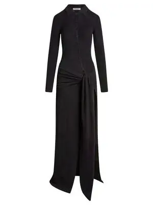AYA MUSE Draped-detail Maxi Dress - Black
