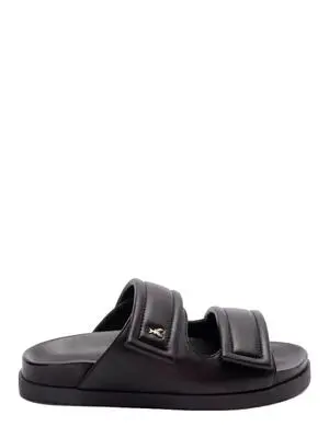 Patrizia Pepe Leather Slides - Black