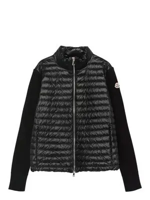 Moncler Knitted-sleeve Padded Jacket - Black