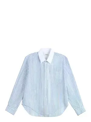 TOD'S Striped Poplin Shirt - Blue