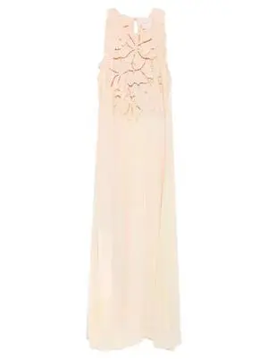 FORTE_FORTE Floral-appliqué Maxi Dress - Pink