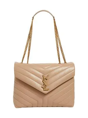 Saint Laurent Medium Loulou Shoulder Bag Beige