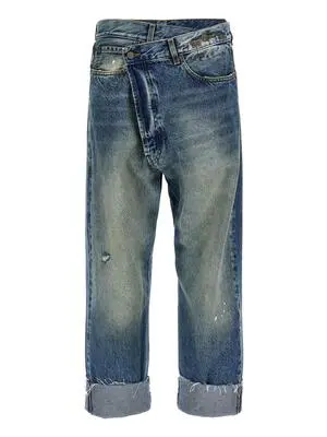 R13 Cross Over' Jeans - Light Blue