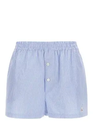 Moschino Striped Poplin Shorts - Light Blue