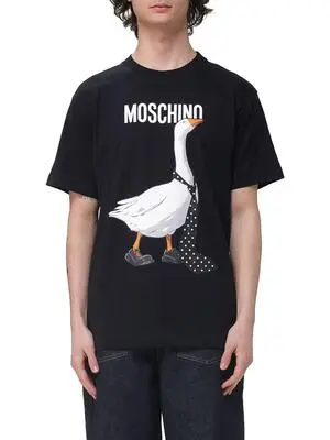 Moschino Cotton T-shirt With Goose Print - Black