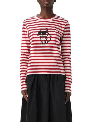Karl Lagerfeld Karl Lagerfeld Striped Long Sleeve T-Shirt With Graphic Detail Multicolor