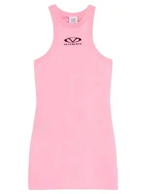 Vetements Logo-print Mini Dress - Pink
