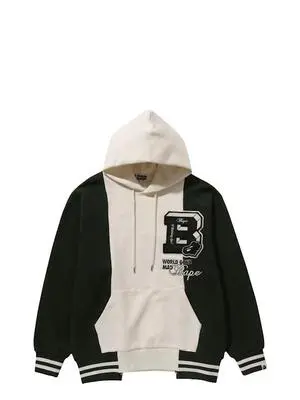A BATHING APE Badges Blocking Pullover Hoodie - Ivory