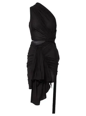 Rick Owens Fog Cotton Midi Dress - Black