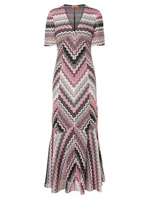 Missoni Zigzag Lamé Midi Dress - Multicoloured
